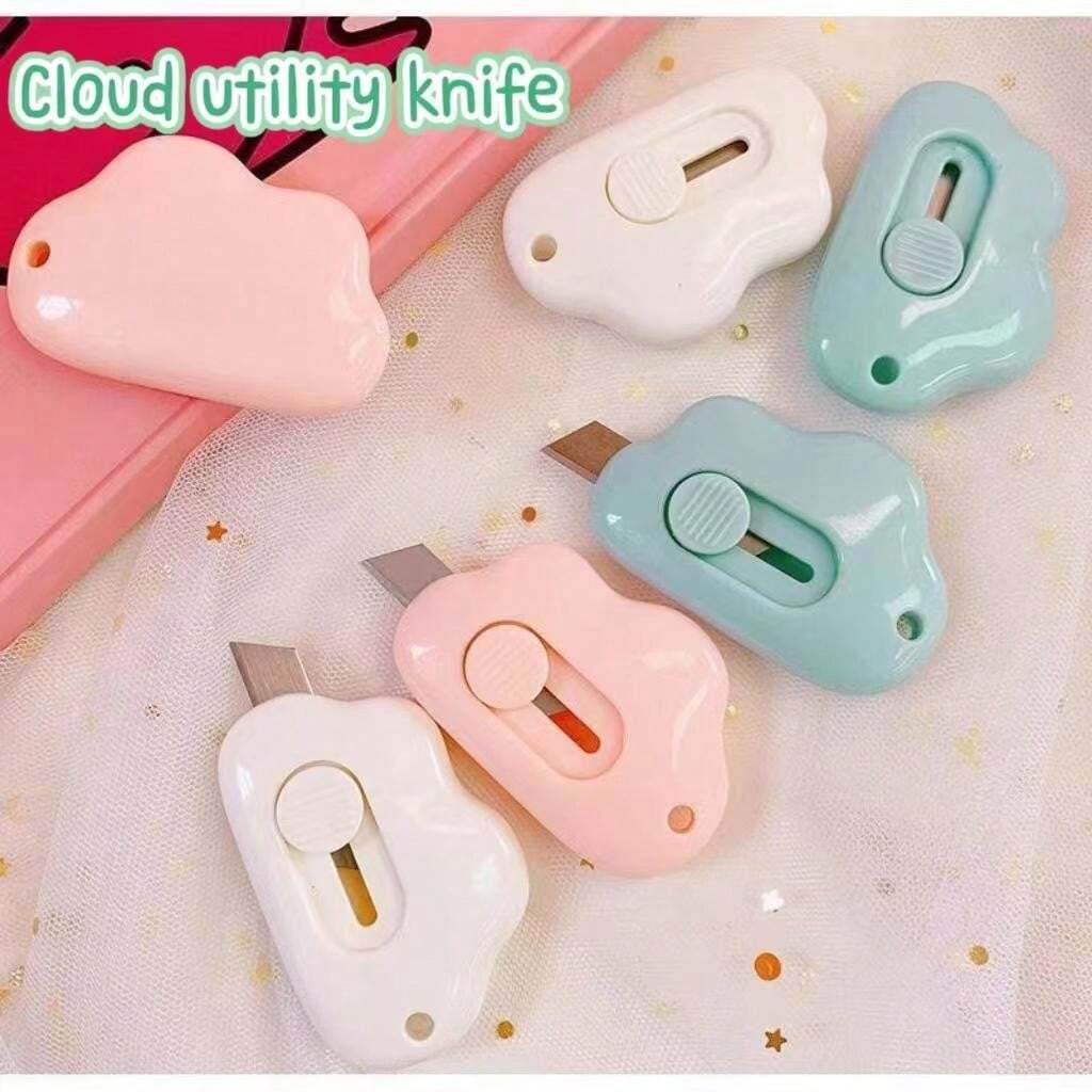 5 pièces mini-couteau utilitaire mignon en forme de nuage, coupe-papier ...