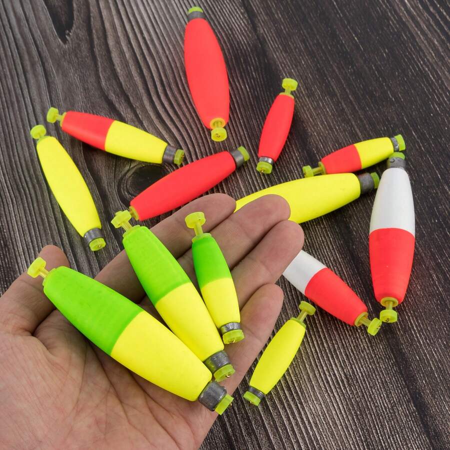 5pcs High Sensitive EVA Material Yellow-Green Pill Shaped Fishing ...