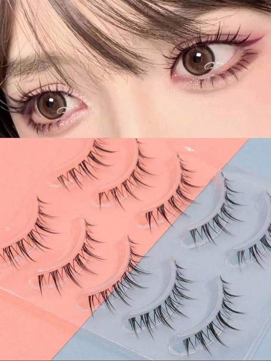 5 Pairs Thai Style Lower Lashes 3D Natural Look Manga Lashes With Soft ...