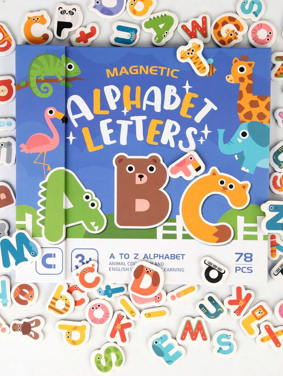 Magnetic Alphabet Letters With Book, Refrigerator Magnets With 78pcs ...