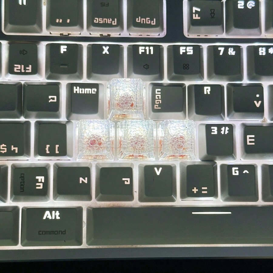 4pcs White Backlit ABS Resin Bubble Keycaps Compatible With Mechanical ...