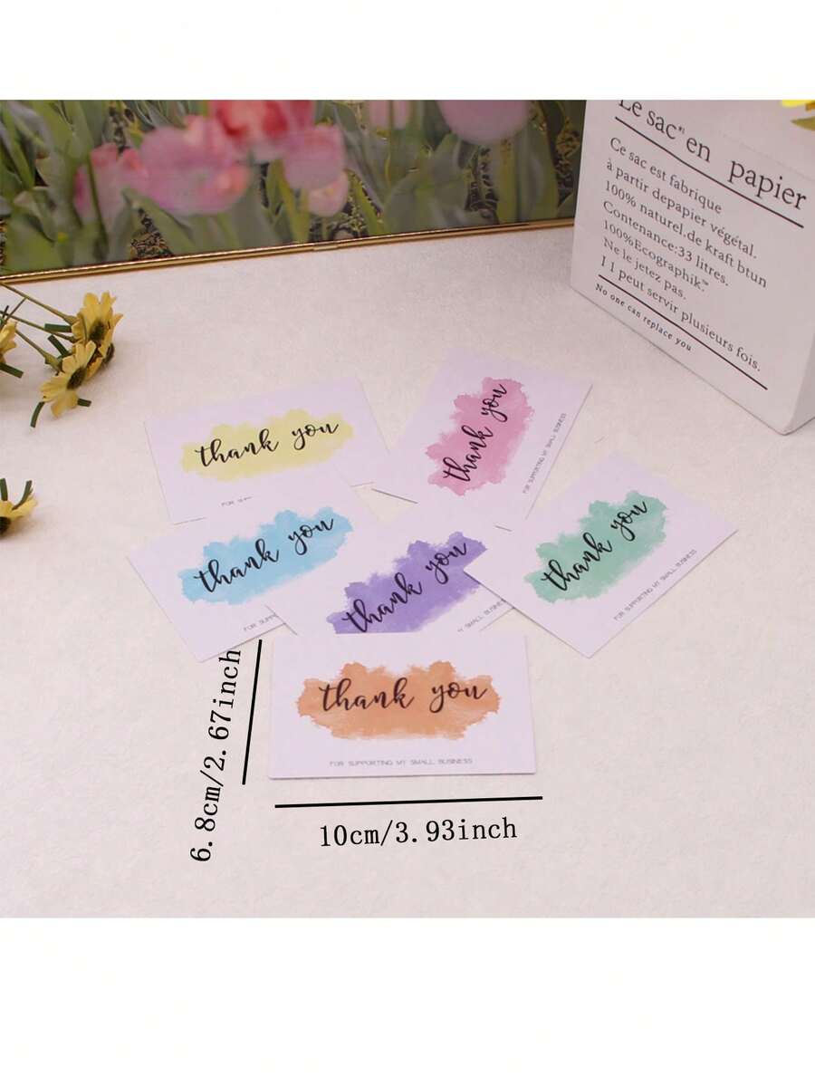48pcs 6.8*10cm Thank You Cards Set, Colorful Thank You Postcards With ...