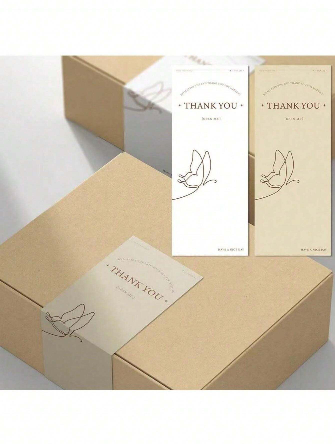 5 Sheets Simple Rectangle Stickers For Box Sealing, Gift Wrapping, Self ...