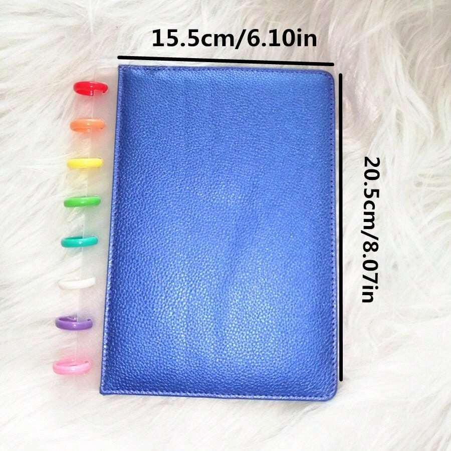 Mushroom Buckle Loose-Leaf Cover, Replaceable Detachable Leather Cross ...