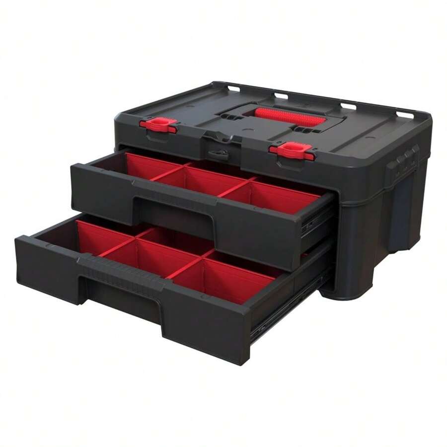 Stack-N-Roll Two Drawer Tool Box For Small Parts And Power Tool ...