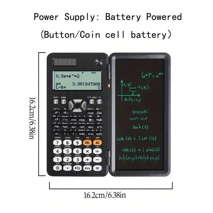 1pc Black Solar Powered Scientific Calculator With 417 Functions, Lcd ...