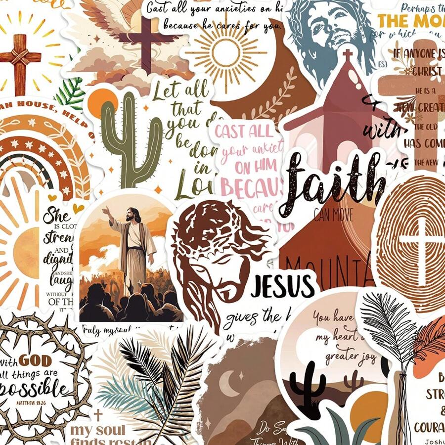 50Pcs Inspirational Christian Stickers, Bible Verse Faith Stickers ...