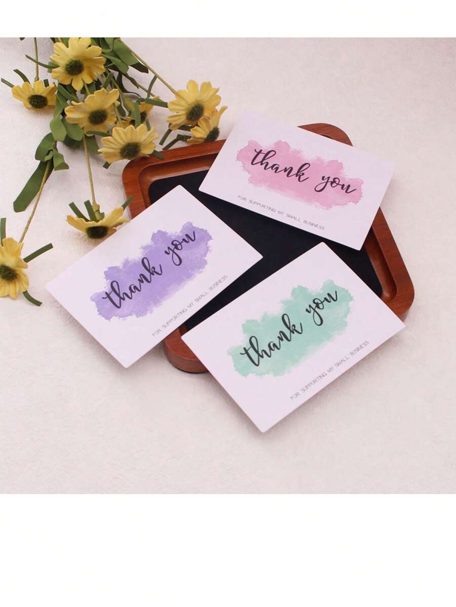 48pcs 6.8*10cm Thank You Cards Colorful Thank You Postcards Handwritten ...
