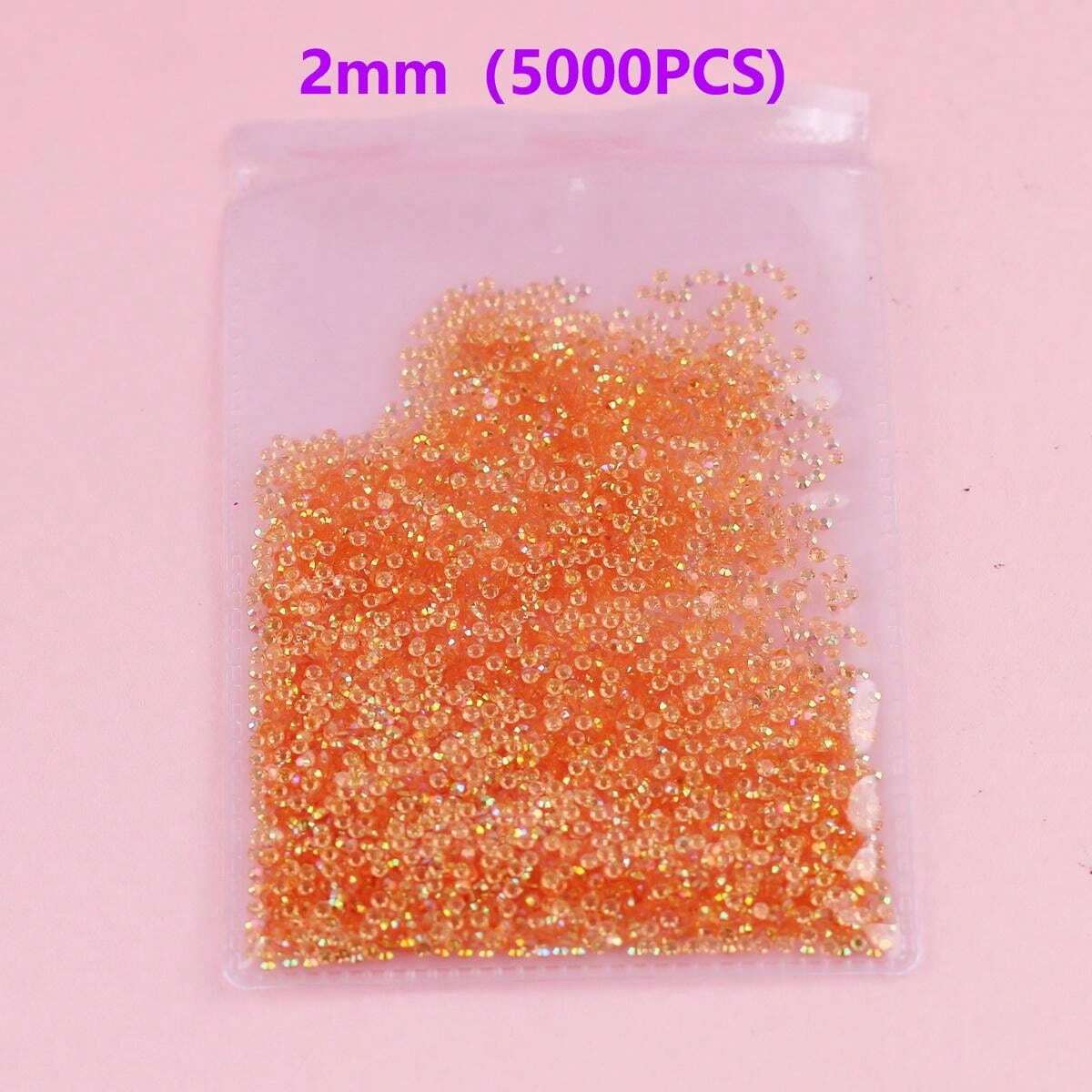 2 MM 5000 stks/zak Jelly Transparant AB Ronde Hars Niet Hotfix Strass ...