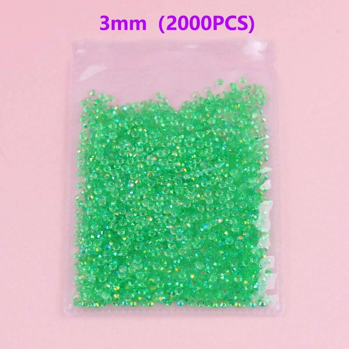 2 MM 5000 stks/zak Jelly Transparant AB Ronde Hars Niet Hotfix Strass ...