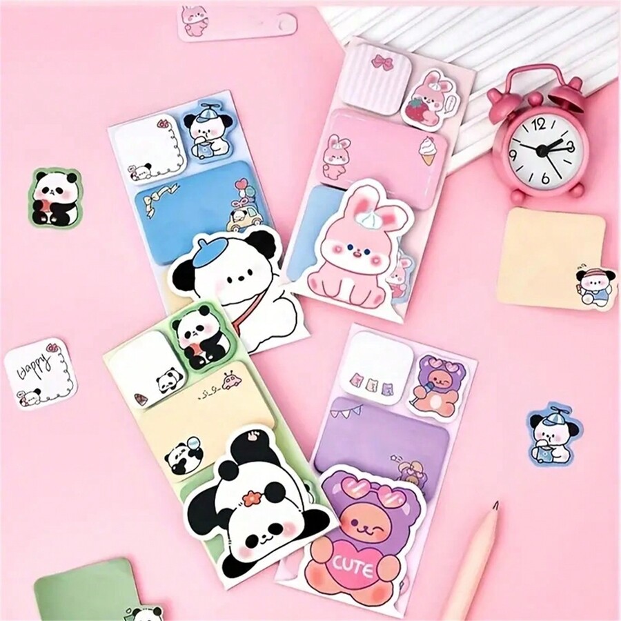 A Set Of 4 Different High-Value Cartoon Animal-Shaped Sticky Notes For ...