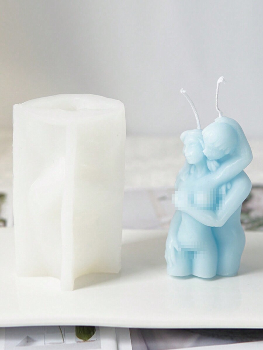 1 Piece Human Body Candle Silicone Mold DIY Lovers Hugging Shape Gypsum ...