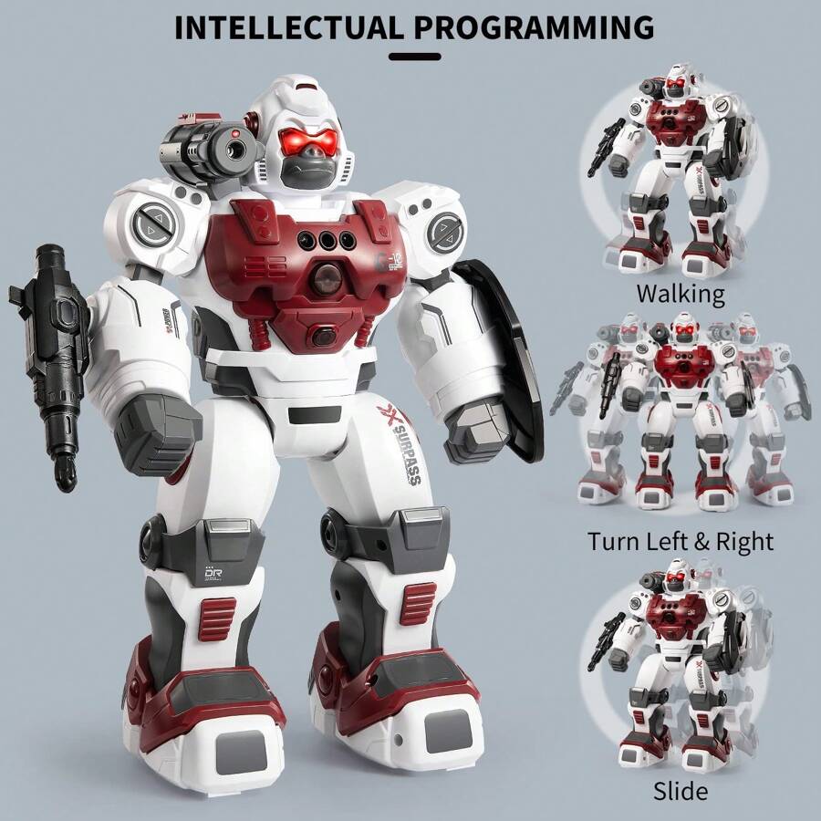 1PC Upgraded Remote Control Robot Toys For Kids, Large Smart Sensing ...