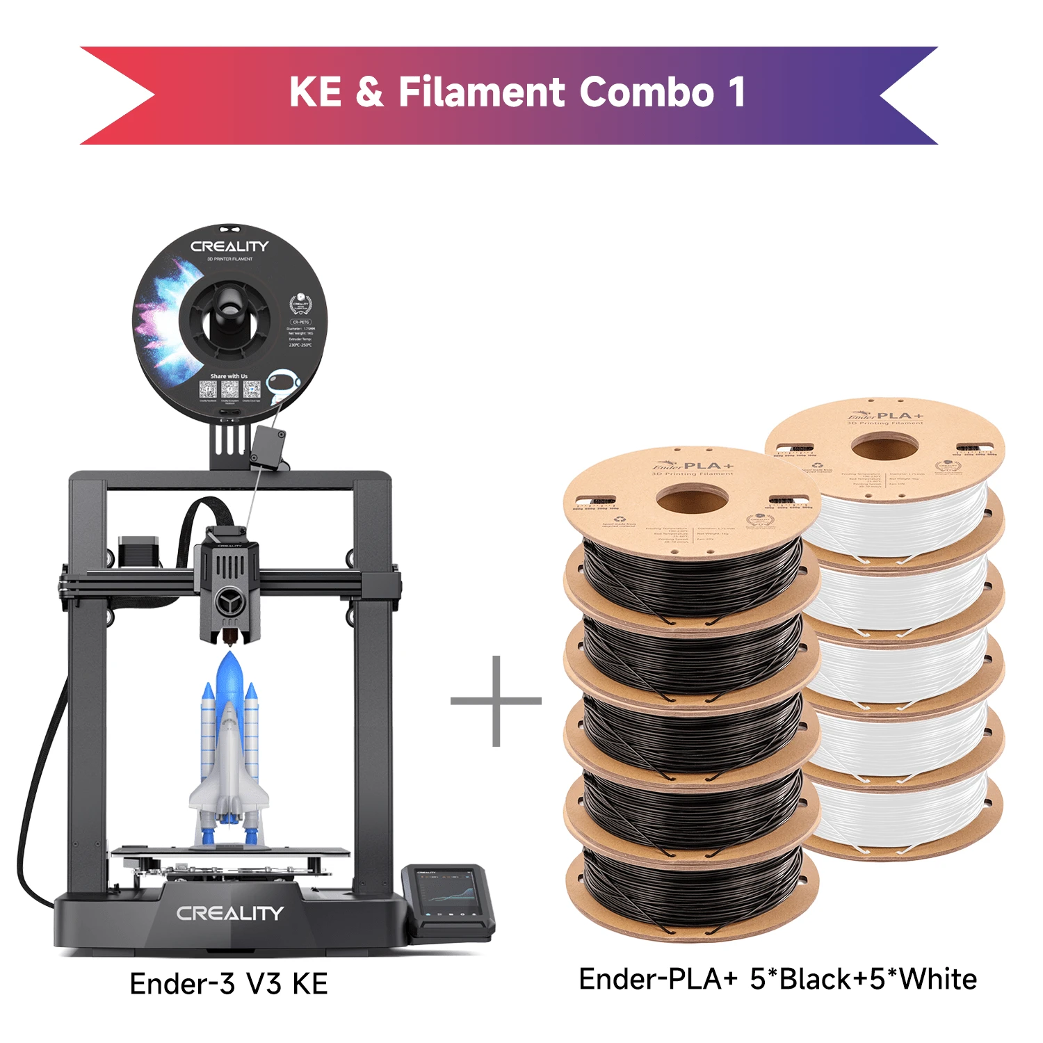 Creality Ender-3 V3 KE 3D Printer+10kg Creality Ender-PLA+ Filament ...