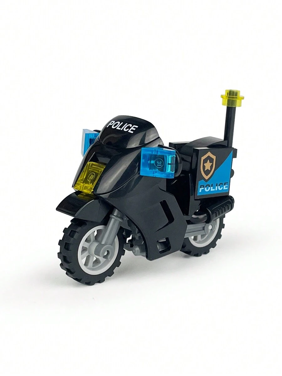 Iron Cavalry Police Patrol Motorcycle Small Particles City Touring Car ...