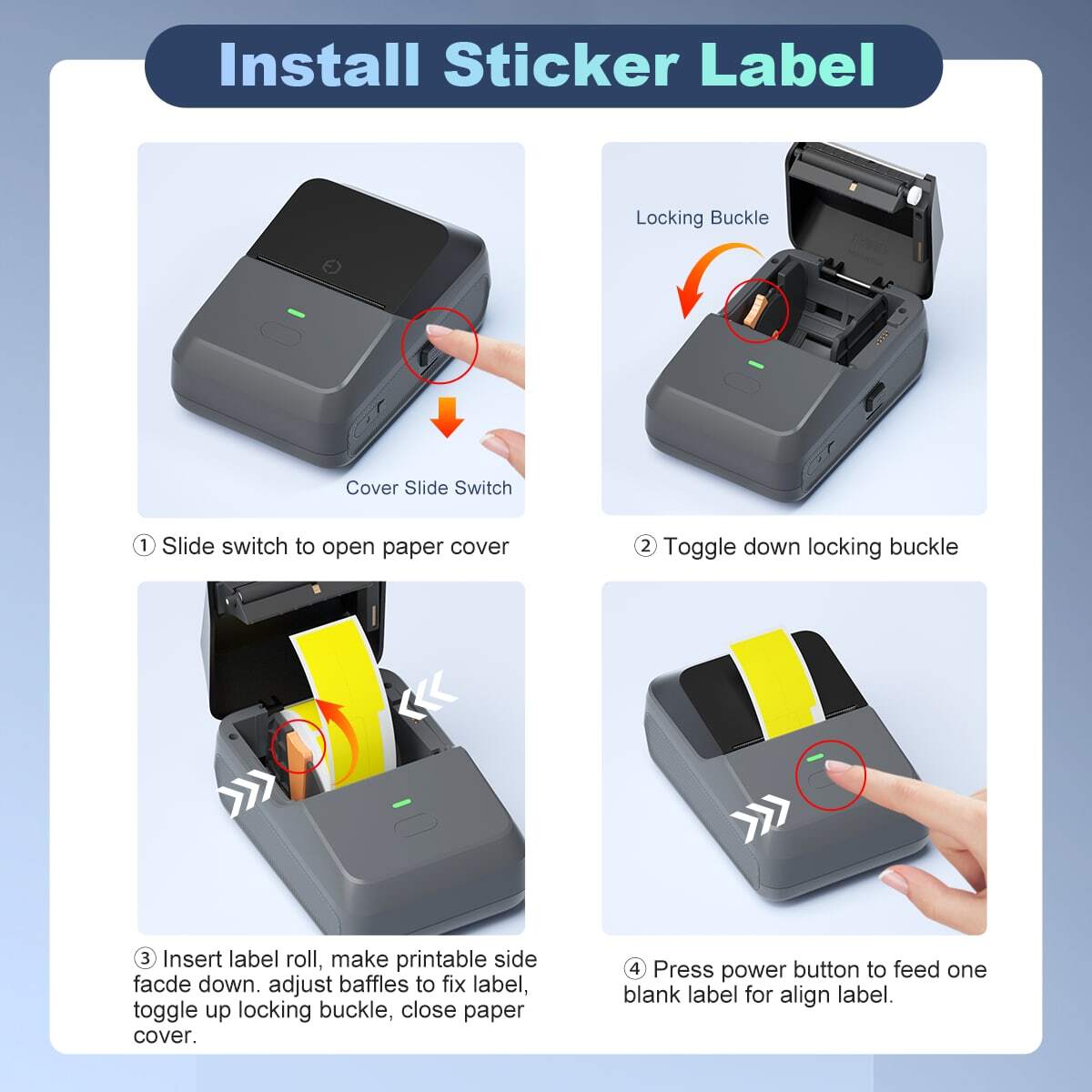 DETONGER DETONGER P2 Portable Mini Thermal Inkless Wireless Printer For ...