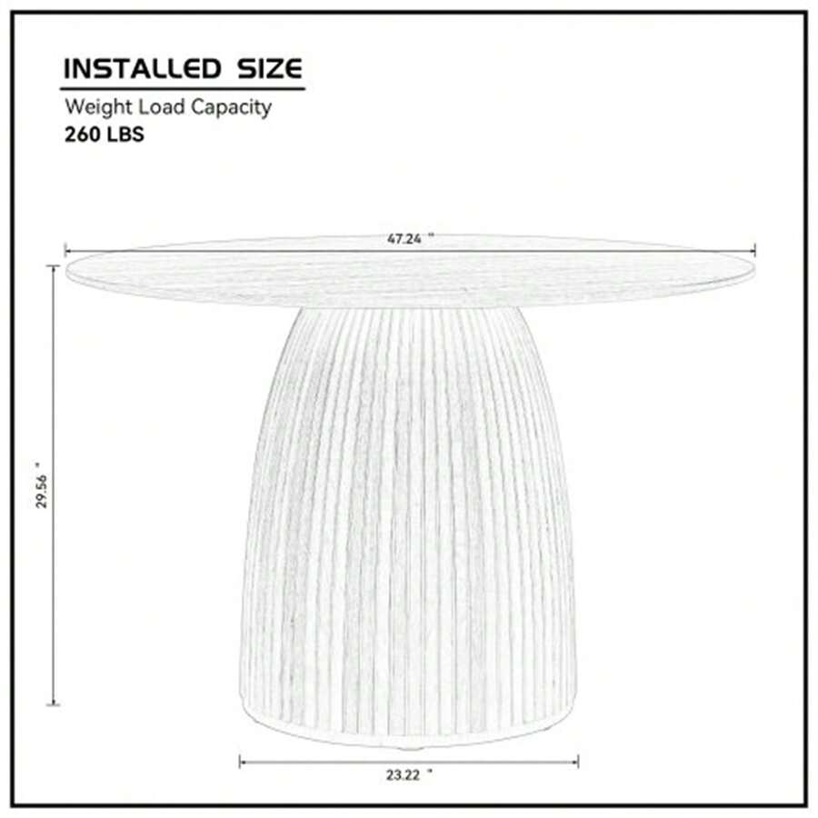 Round Dining Table Modern Wood Kitchen Table 47.24 Inch Coffee Table ...