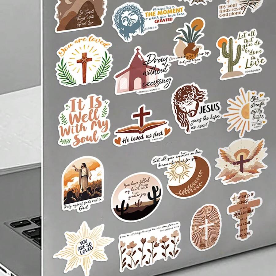 50Pcs Inspirational Christian Stickers, Bible Verse Faith Stickers ...