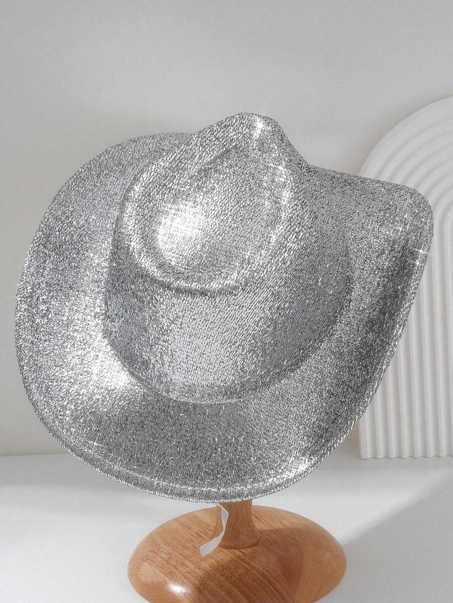 1pc Unisex Multi-Colored Sparkling Cowboy Hat, Luxurious Bling Gift Hat ...