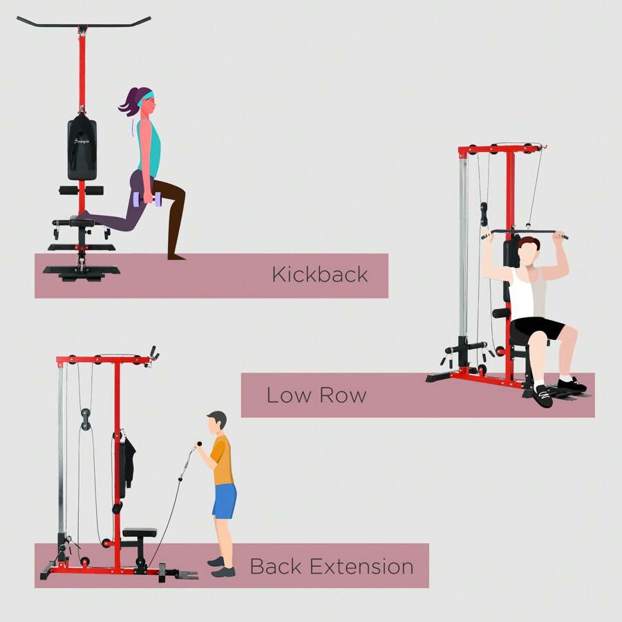 Soozier Cable Machine Lat Pull Down Machines With Flip-Up Footplate ...