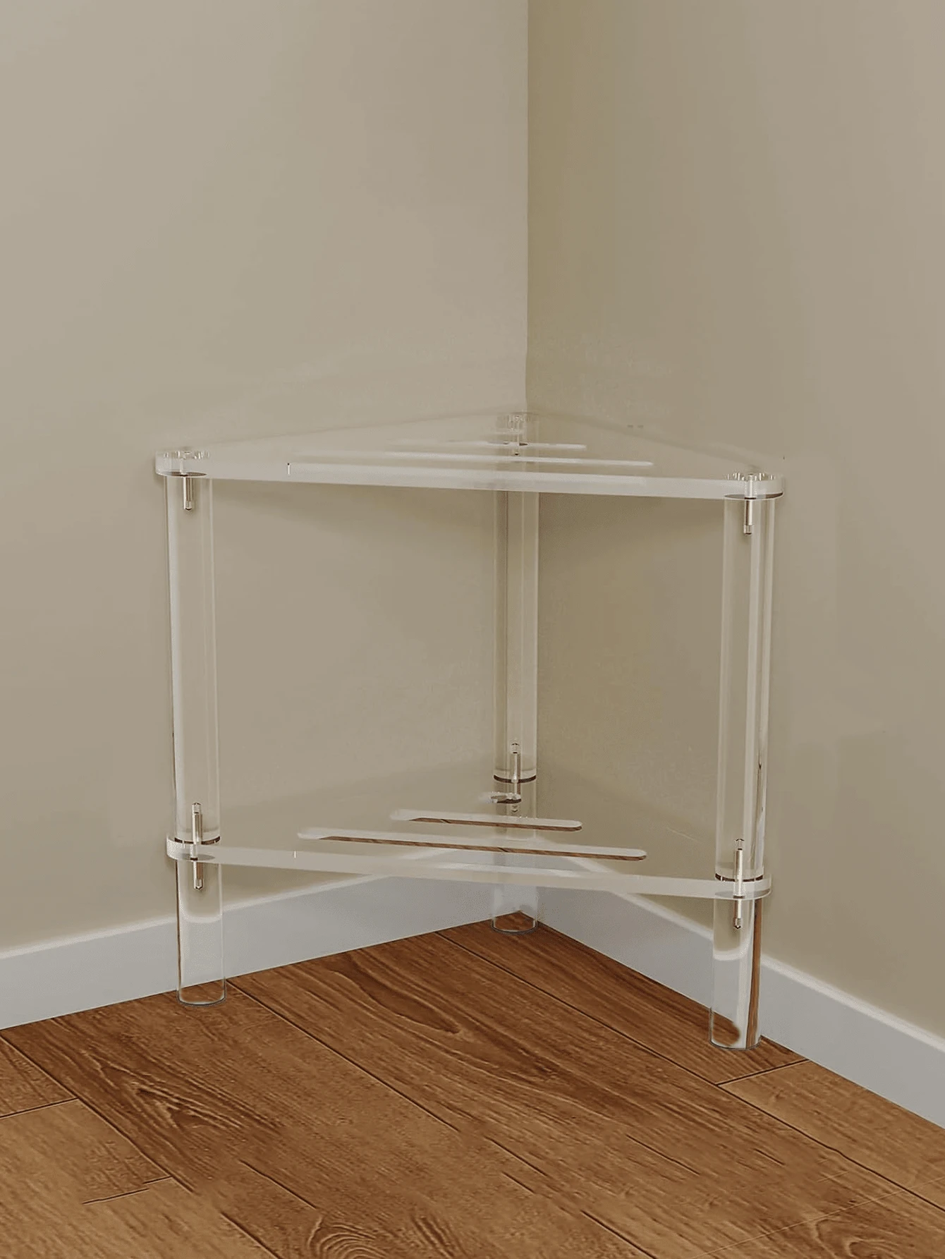 1 Set Heavy-Duty Triangular Acrylic Shower Foot Stool With Storage ...