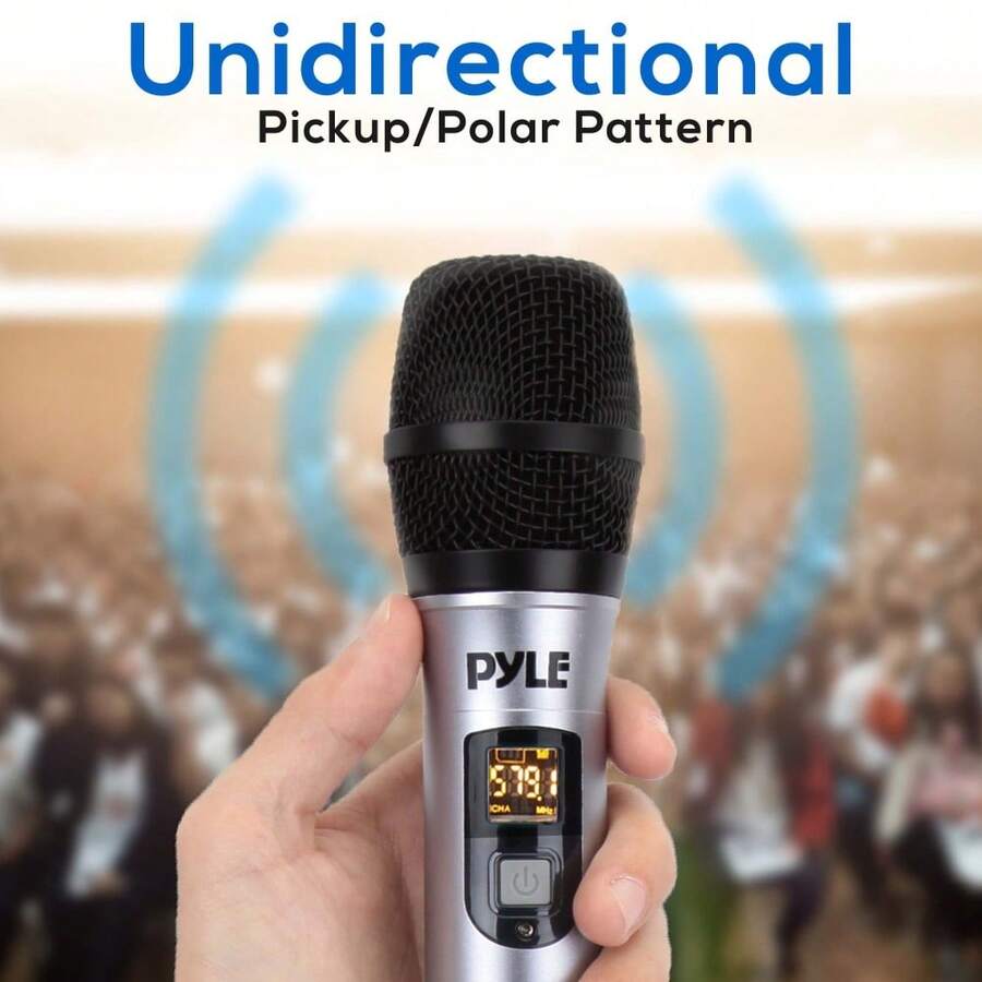Pyle Professional UHF Handheld Microphone - Pro Audio Wireless Mic ...