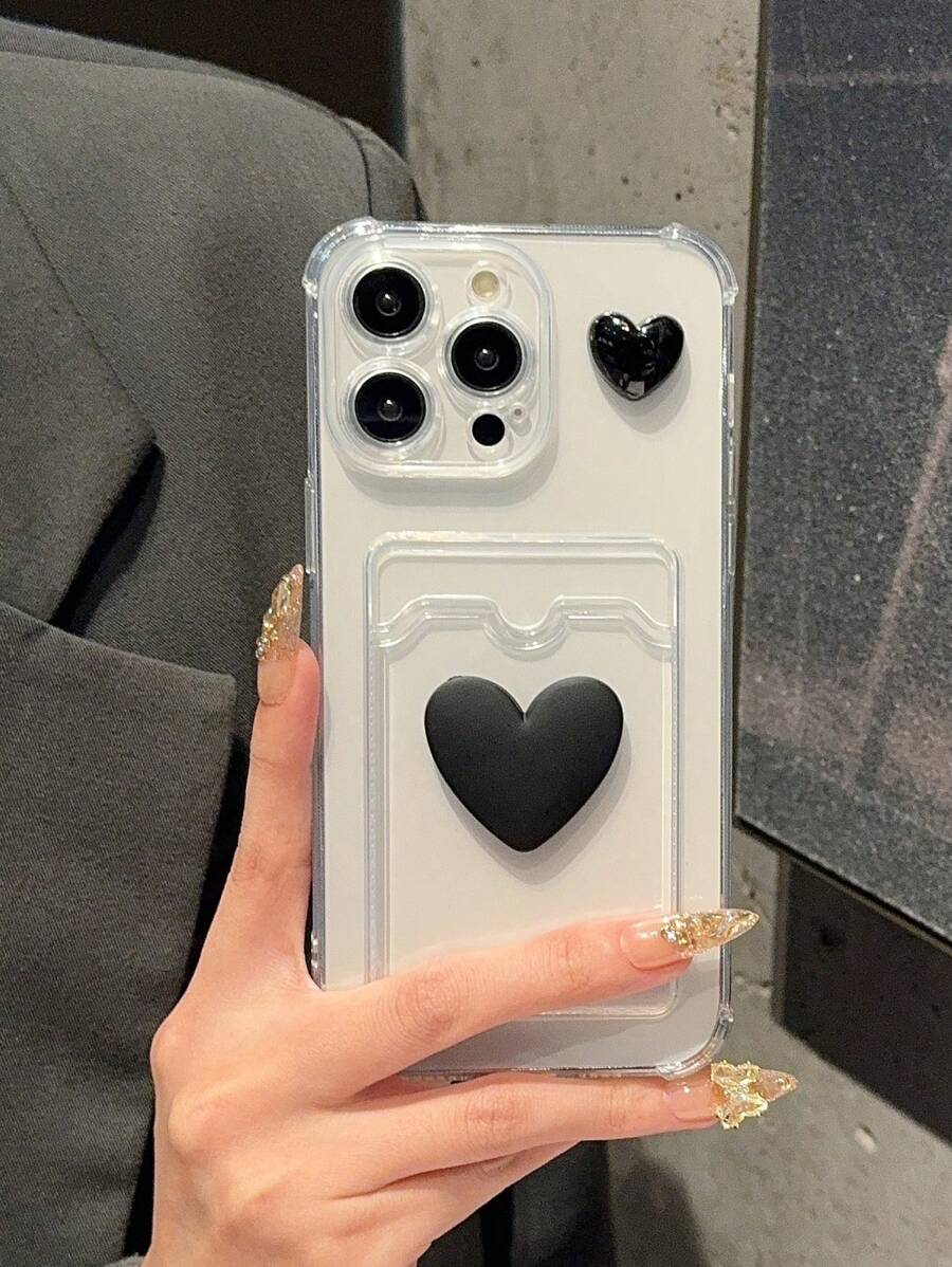 Y2K Transparent Sliding Double Heart Sticker Picture Frame Card Holder ...