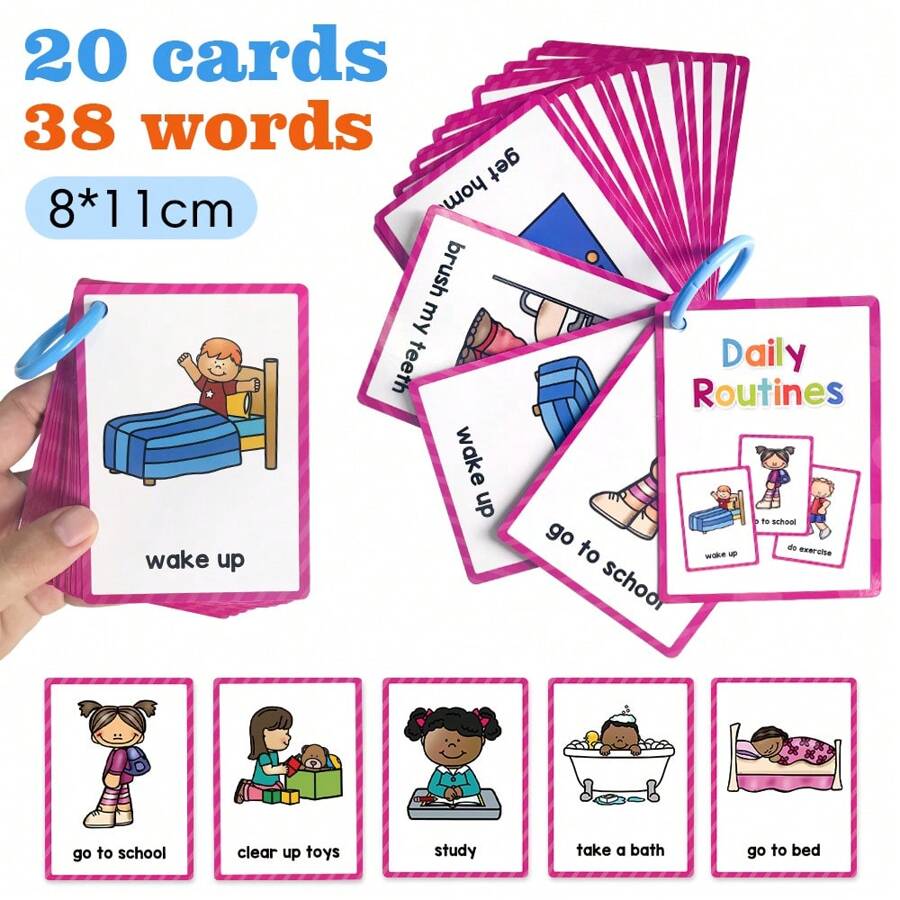 Flash Cards Family Preschool Education Children Learn English Word ...