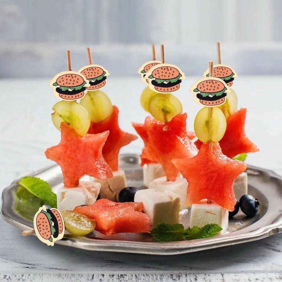 50 Packs Food Toothpicks For Appetizers, 4.7 Inch Bamboo Cocktail Picks ...