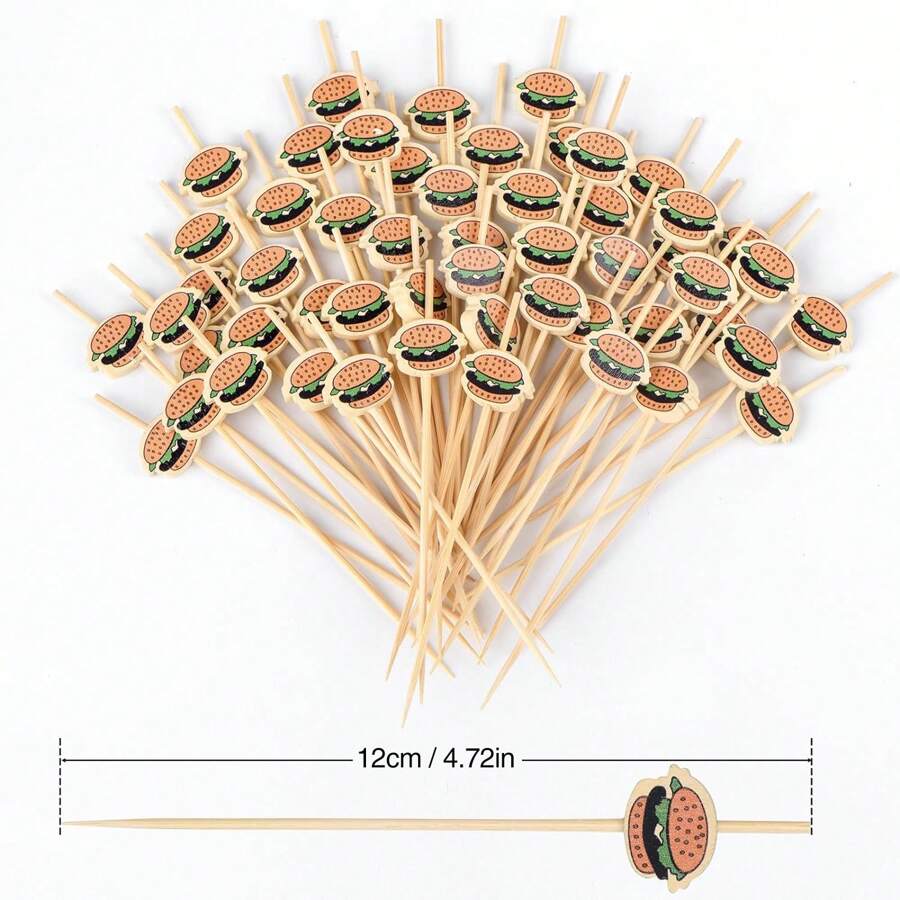 50 Packs Food Toothpicks For Appetizers, 4.7 Inch Bamboo Cocktail Picks ...