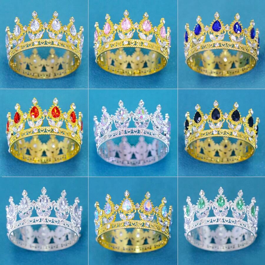 Baroque Bridal Mini Round Crown For Kids Performance Headpiece Tiaras ...