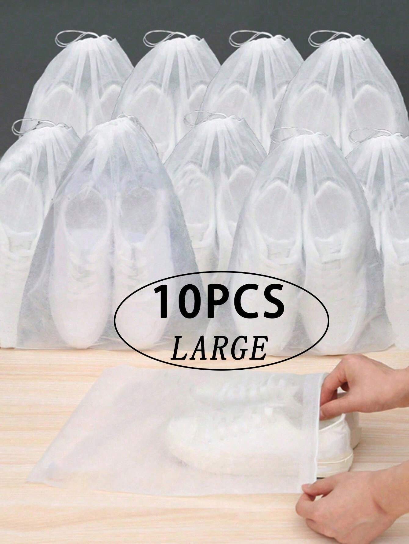 10pcs Shoes Bag Closet Bag Bag Non-Woven Travel Bag Set, White Portable ...