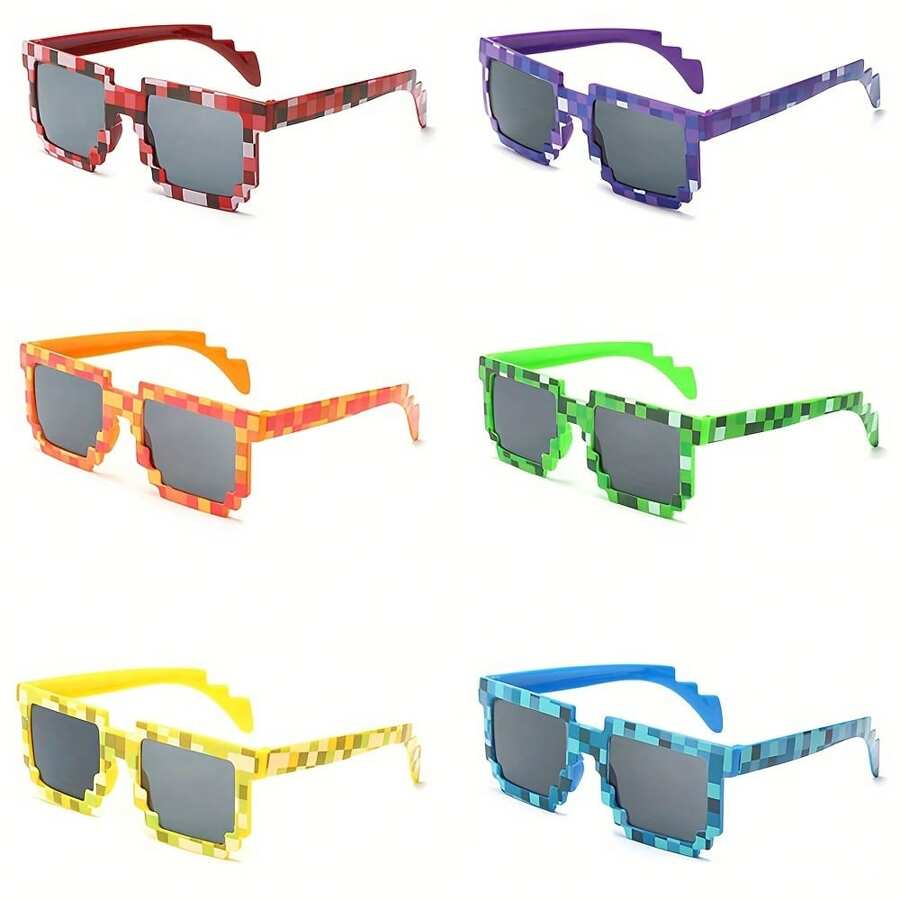 One Pair Of Mosaic Pattern Sunglasses Plastic Lenses For Sun Protection On The Beach Suitable