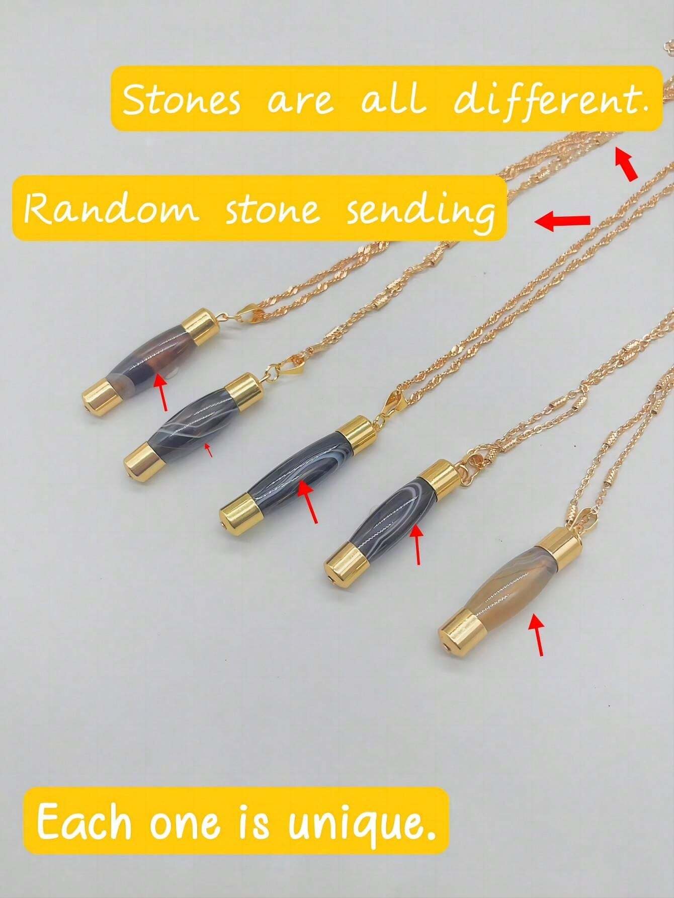 Nowy wisiorek z naturalnego agatu 2024 jest wyposażony w złoty ...