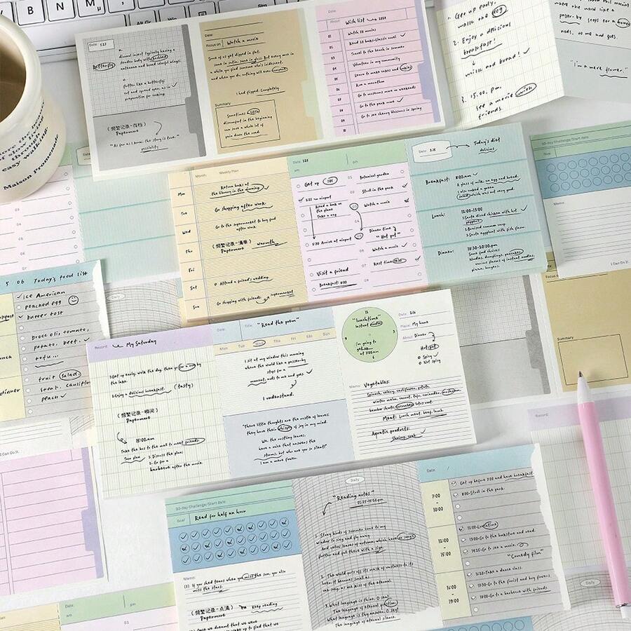 Frequent Recording Three-Section Memo Book Creative Tearable Mini Non ...