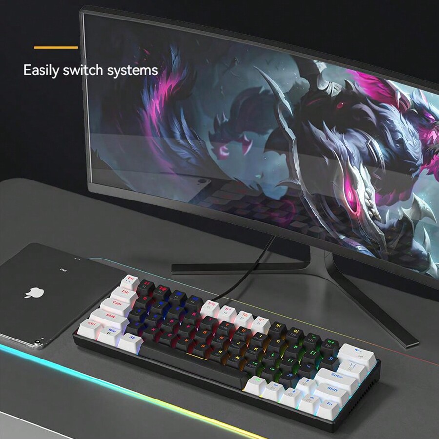 60% Keyboard 63 Keys Hot Swap Blue Red Switch Custom Keycap Mini USB ... 60% Keyboard 63 Keys Hot Swap Blue Red Switch Custom Keycap Mini USB ...
