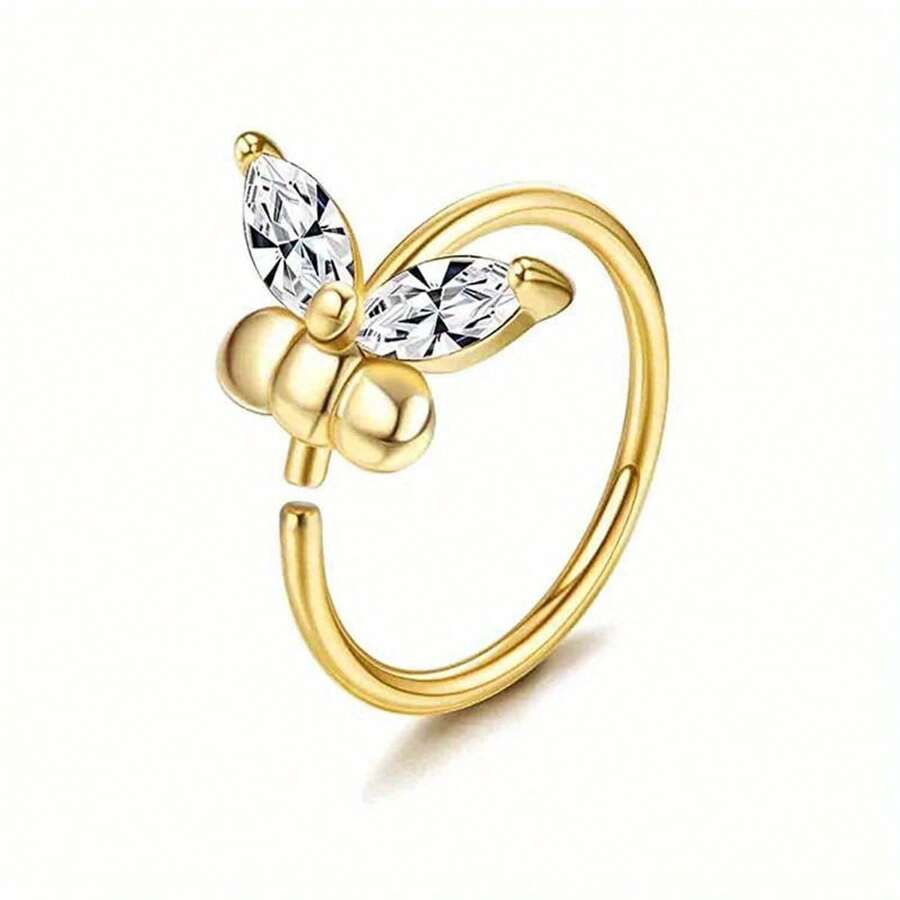 BESTEEL 1Pc Surgical Steel Nose Rings Studs For Women 20G Nose Hoop ...