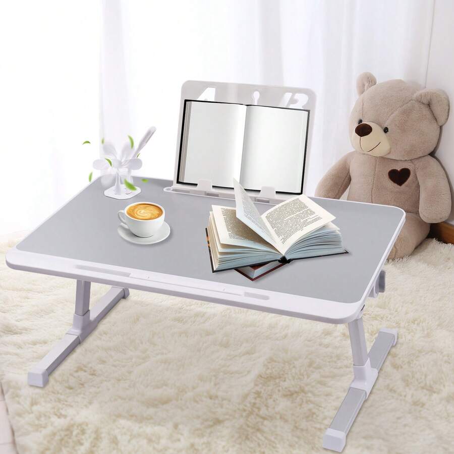 Foldable Laptop Table | Adjustable Laptop Bed Tray With Storage ...