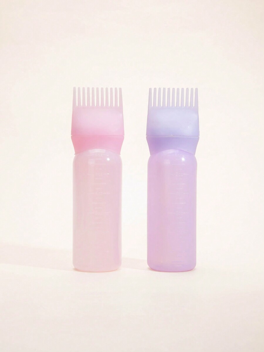 2pcs Hair Dye Applicator Bottle Colour Shampoo Bottle Oil Comb Hair Dye ...