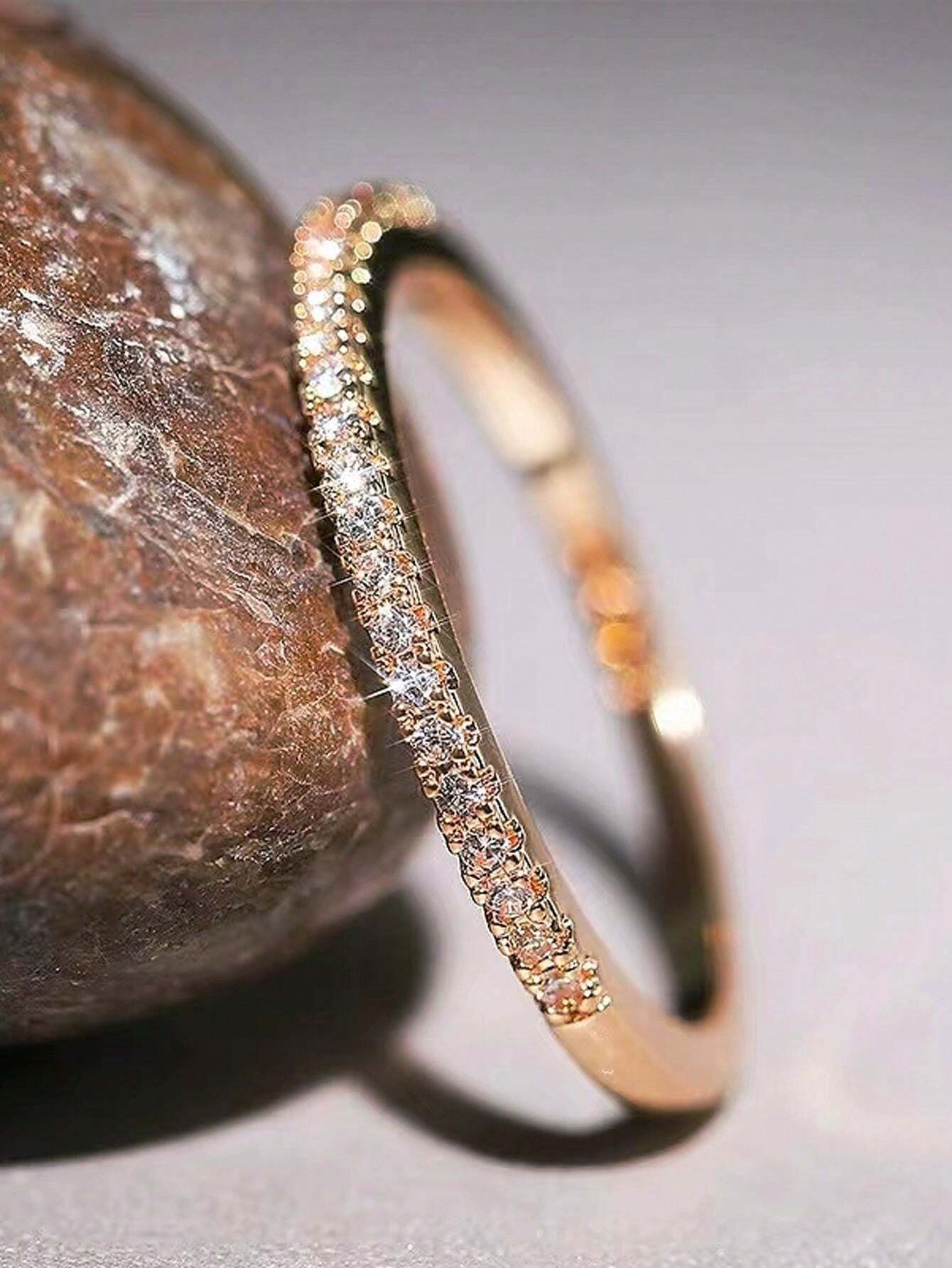 925 Sterling Silver Minimalist INS Style White Gold And Champagne Gold ...