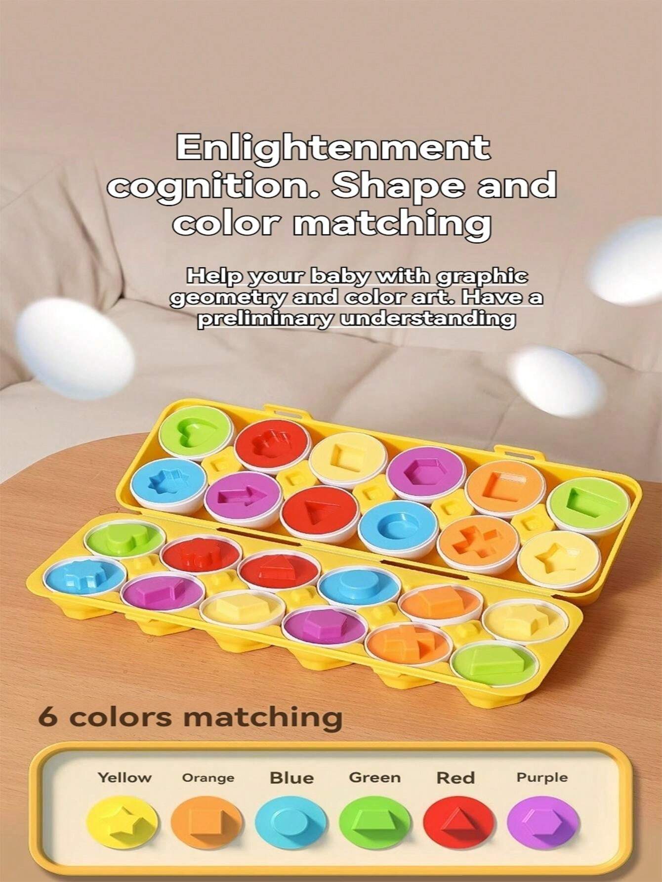 12pcs Matching Egg Shape & Color Sorter Puzzle, Halloween Egg Toys For ...