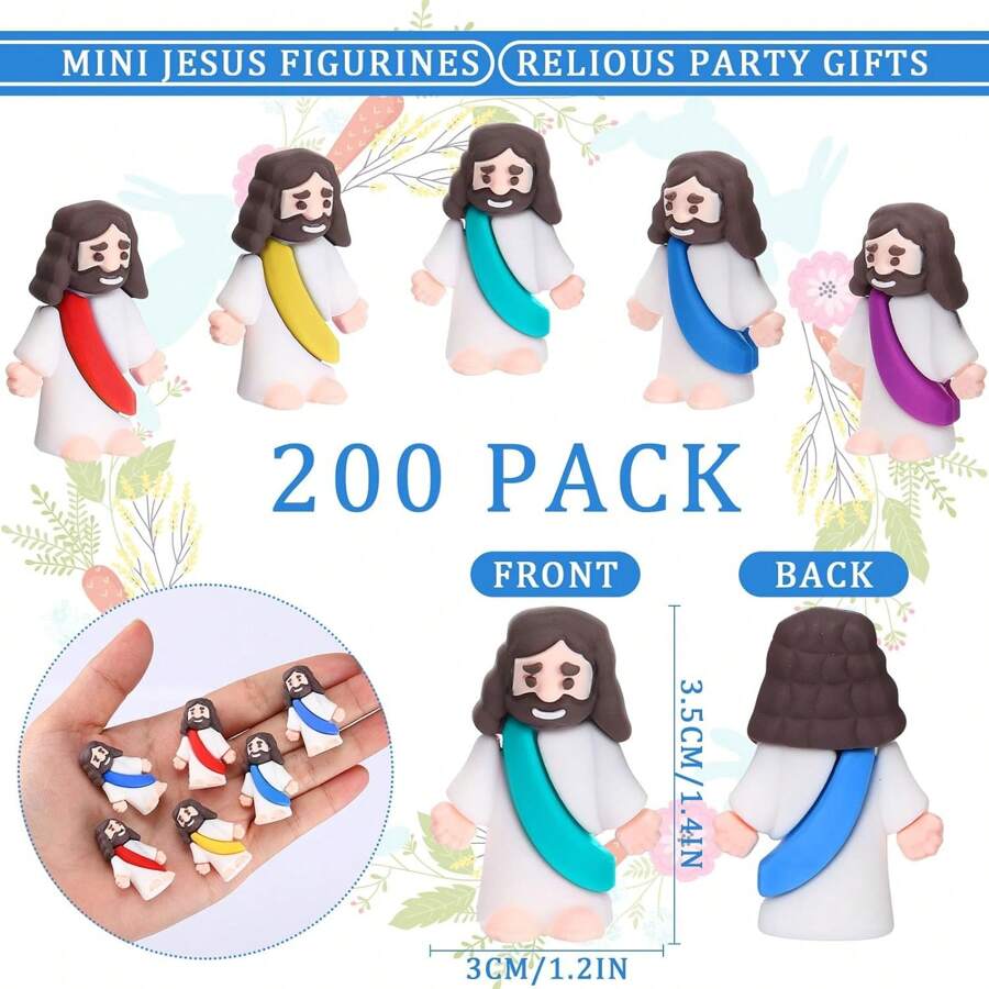 7/14/28 Pcs Jesus Toys Design Mini Rubber Jesus Figurine To Hide And ...