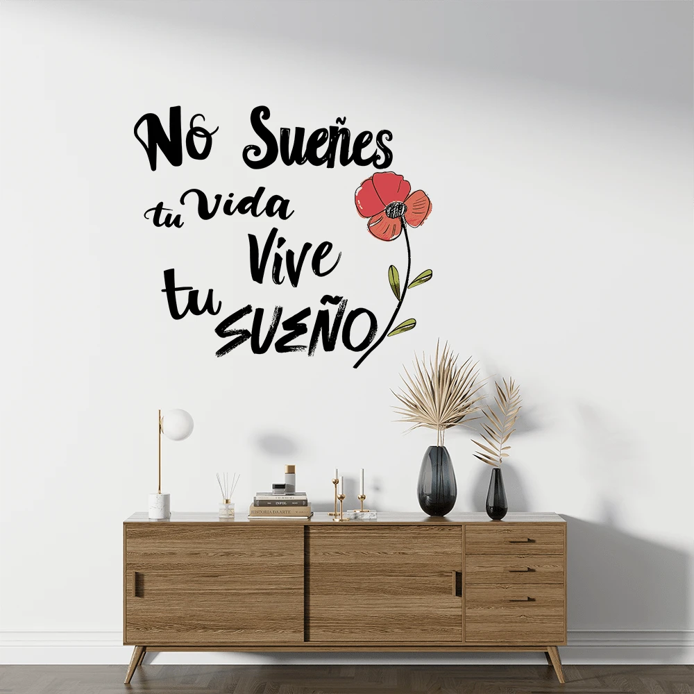 1pc Inspirational Spanish Quote Wall Sticker, Removable Vinyl Decal For ...