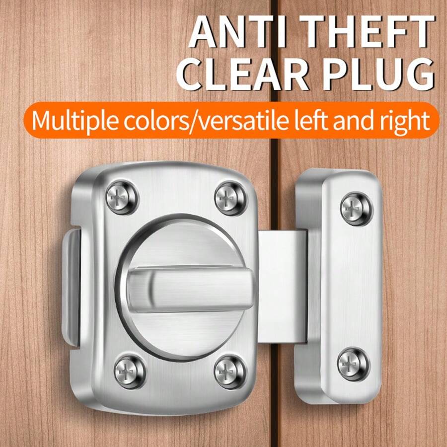 1pc Anti-Theft Zinc Alloy Door Lock Latch,Toilet Bathroom Left And ...