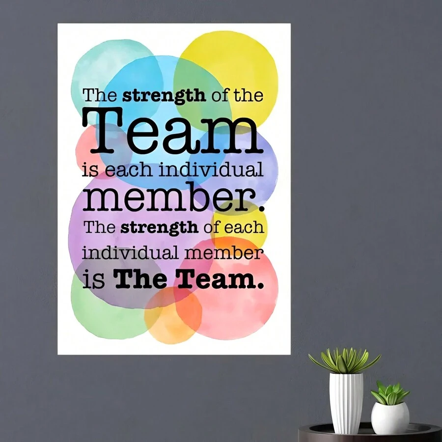1pc Modern Art Canvas Poster, Inspirational Teamwork Wall Art, Letters ...