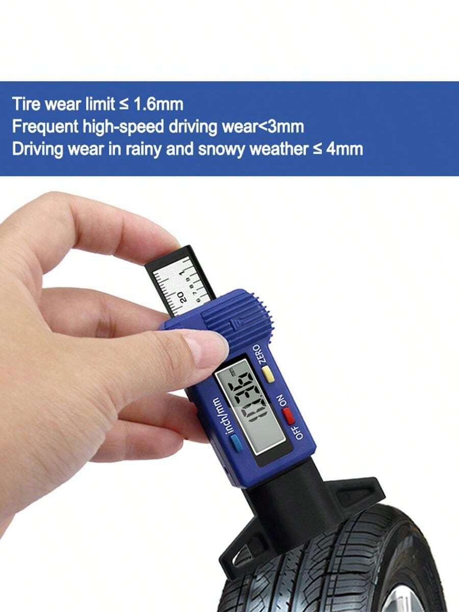 Digital Car Tire Tread Depth Gauge Measurement Tool Caliper Measuring ...