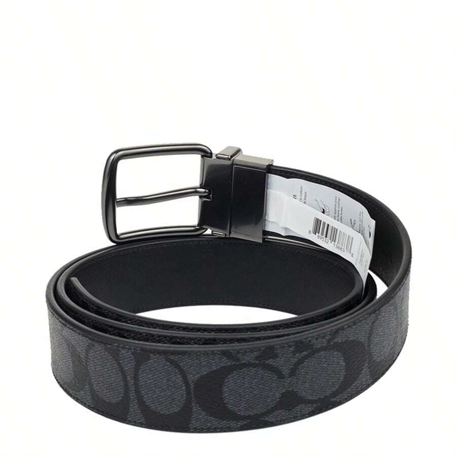 Coach Cinto masculino com fivela de placa cortada no tamanho reversível ...