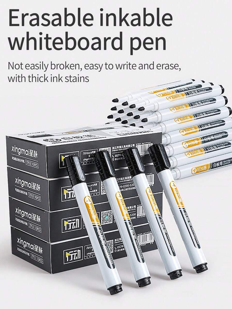 Pack Of 10 Blackboard Markers, Refillable & Erasable Whiteboard Pens ...