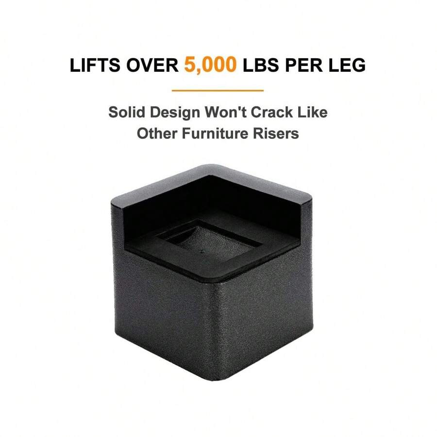 4 Pcs 3 Inch Bed Risers Heavy Duty U Shape Furniture Risers For Casters ...