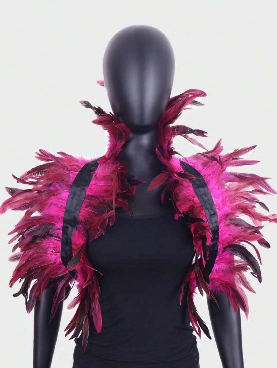 Feather Shawl Costume Dress Carnival Gothic Style Feather Vest Shawl ...